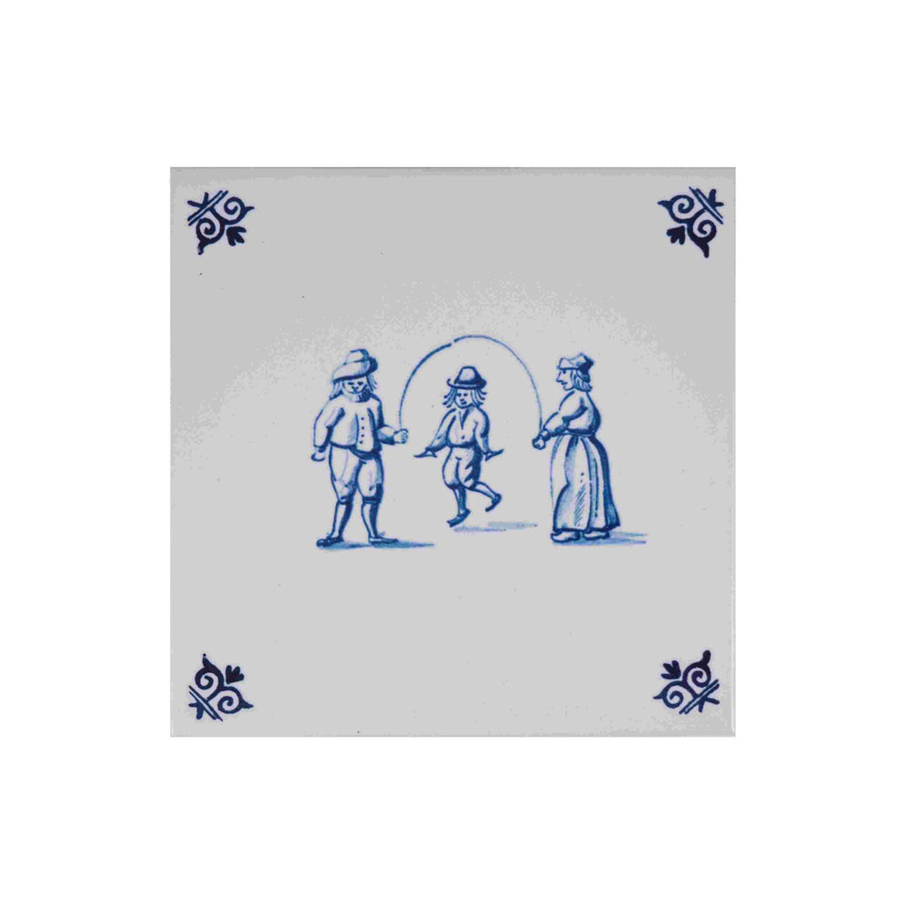 Royal Delft Dutch Heritage Tiles: Rope Jumping – The Art Collectible