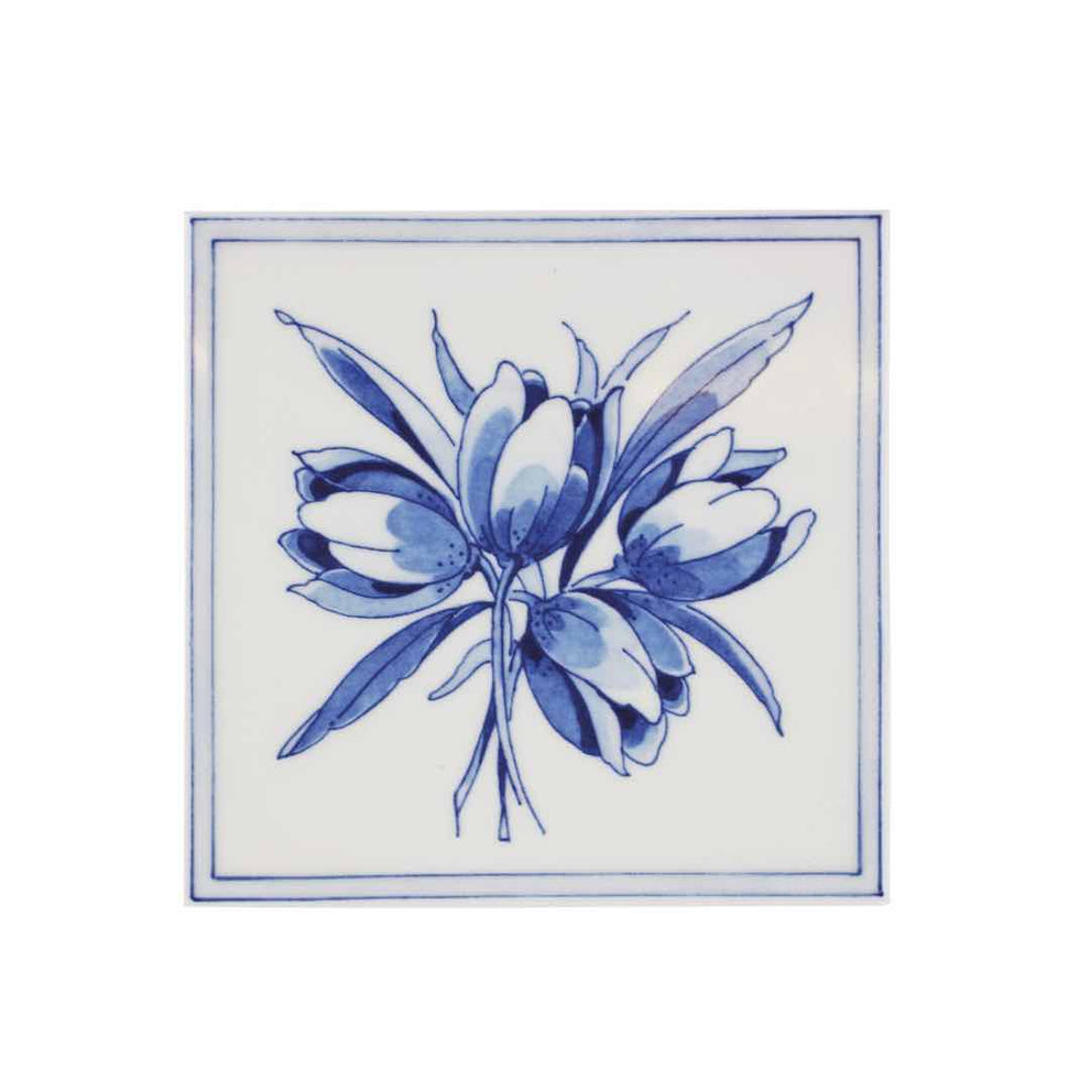 Royal Delft Dutch Heritage Tiles: Four Tulips – The Art Collectible